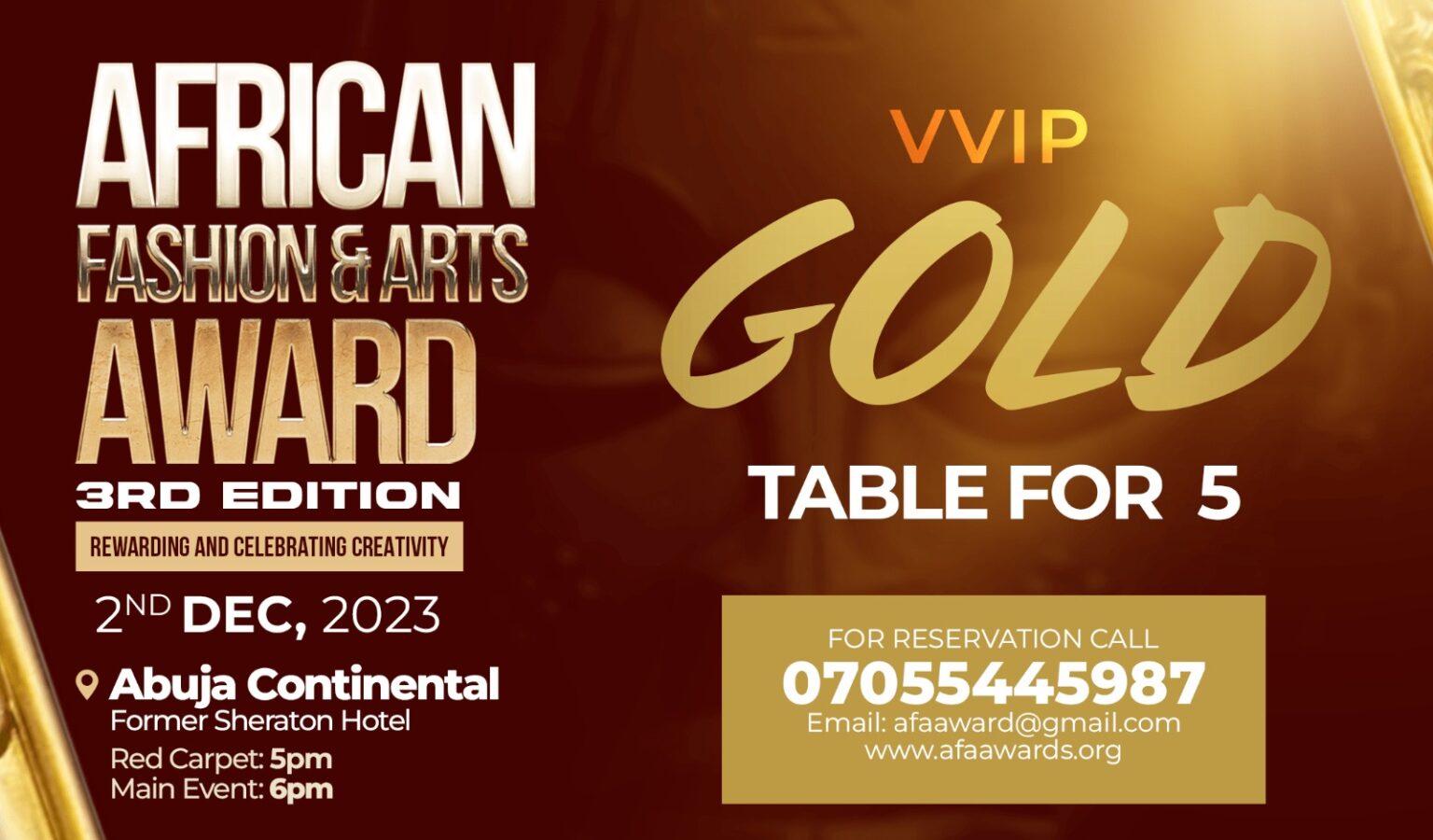 Ticket sales – AFAA AWARDS